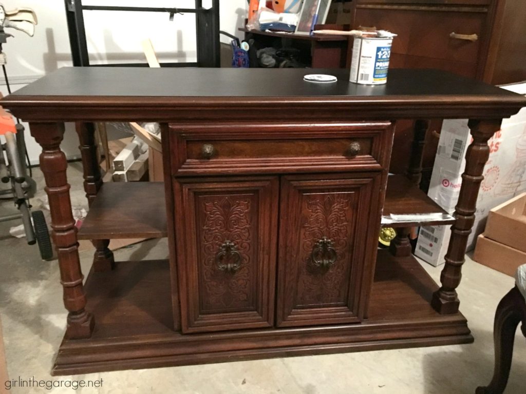 Dry Brushed Farmhouse Buffet Makeover - Girl in the Garage®