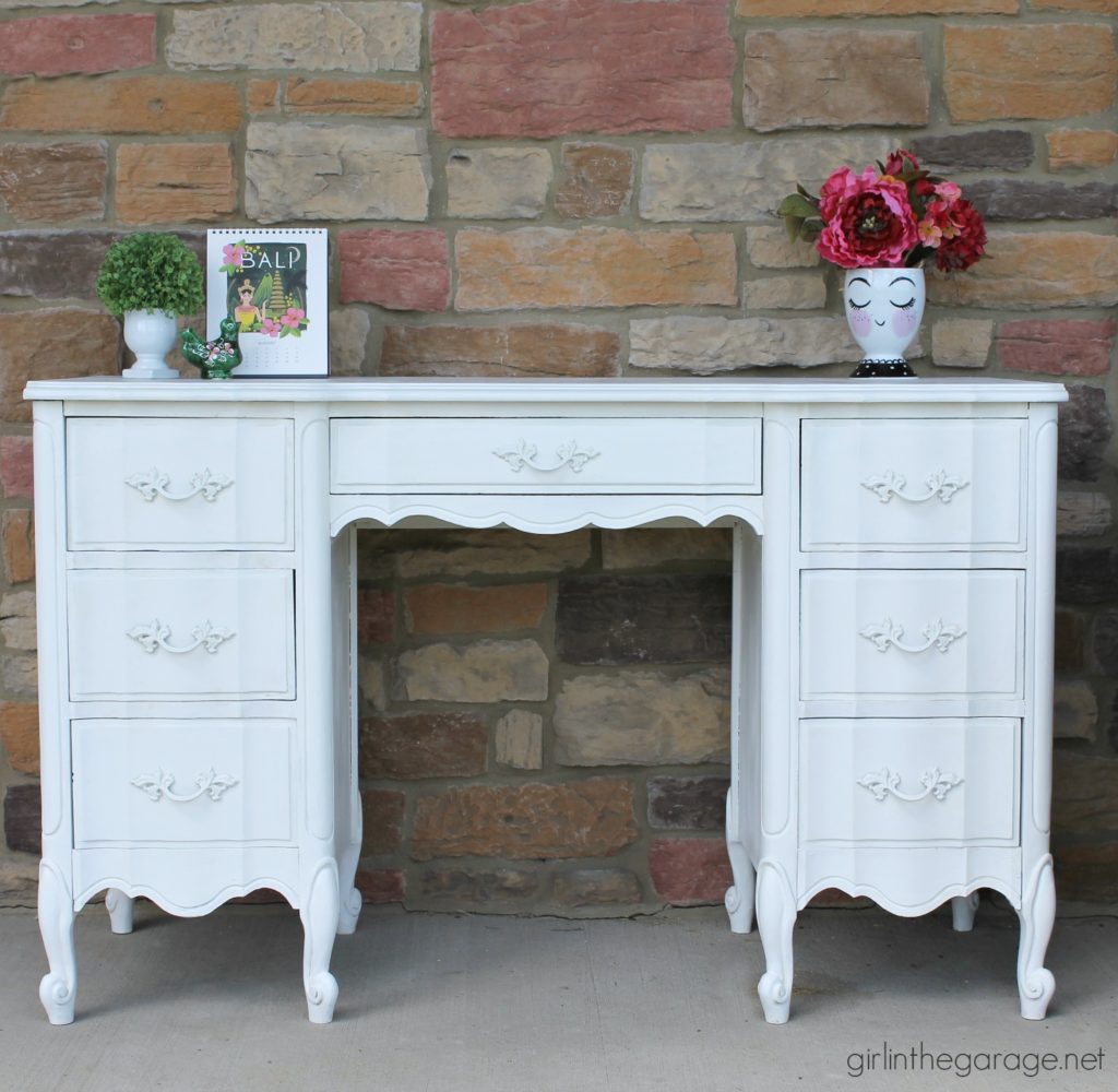 French Provincial Desk Makeover with Secrets - Girl in the Garage