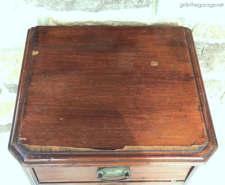 End Table Makeover with Broken Foot - Girl in the Garage®