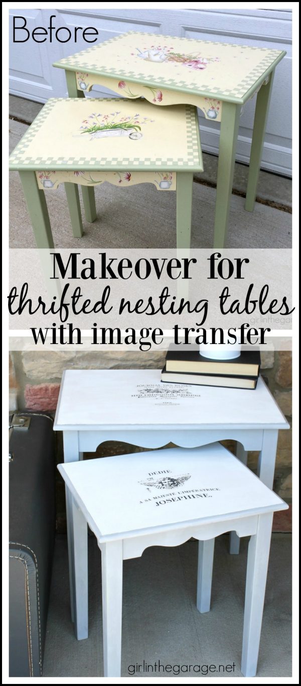 Makeover for Thrifted Nesting Tables - Girl in the Garage®
