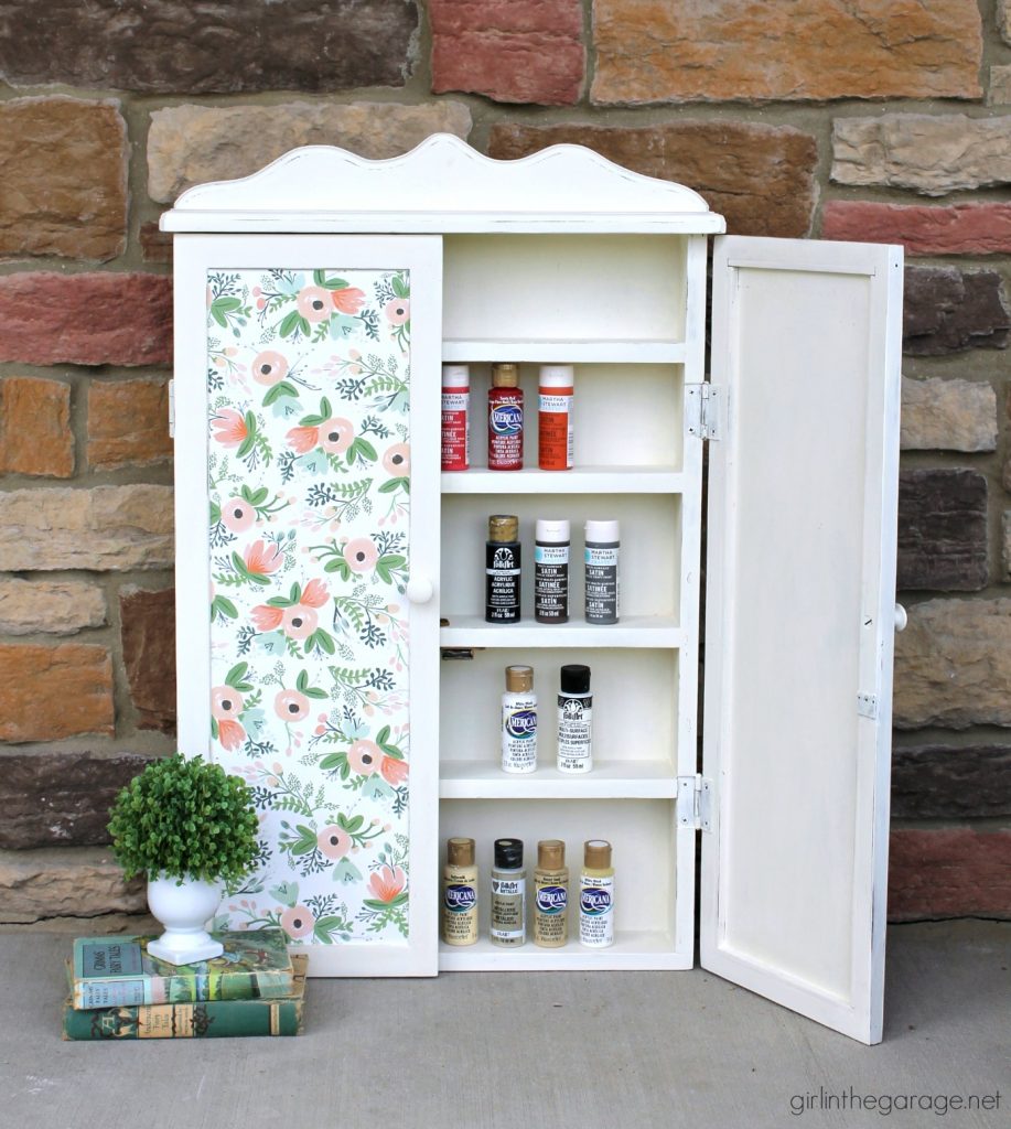 Pretty Papered Cabinet Makeover - Girl in the Garage®
