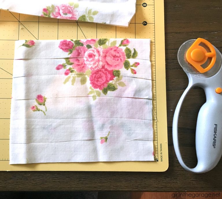 Easy DIY Rag Wreath from Vintage Bed Linens - Girl in the Garage®