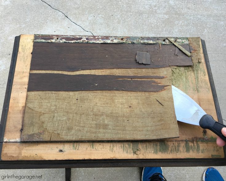 How to Repair a Table with Cracked Veneer - Girl in the Garage®