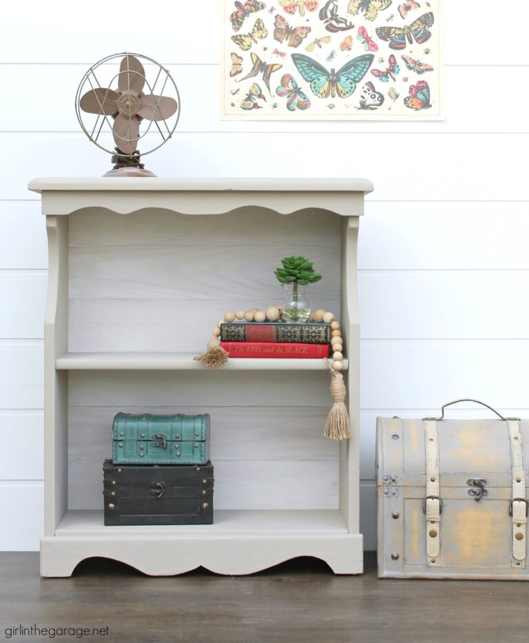 How to Whitewash Wood Planks for a Bookcase Makeover
