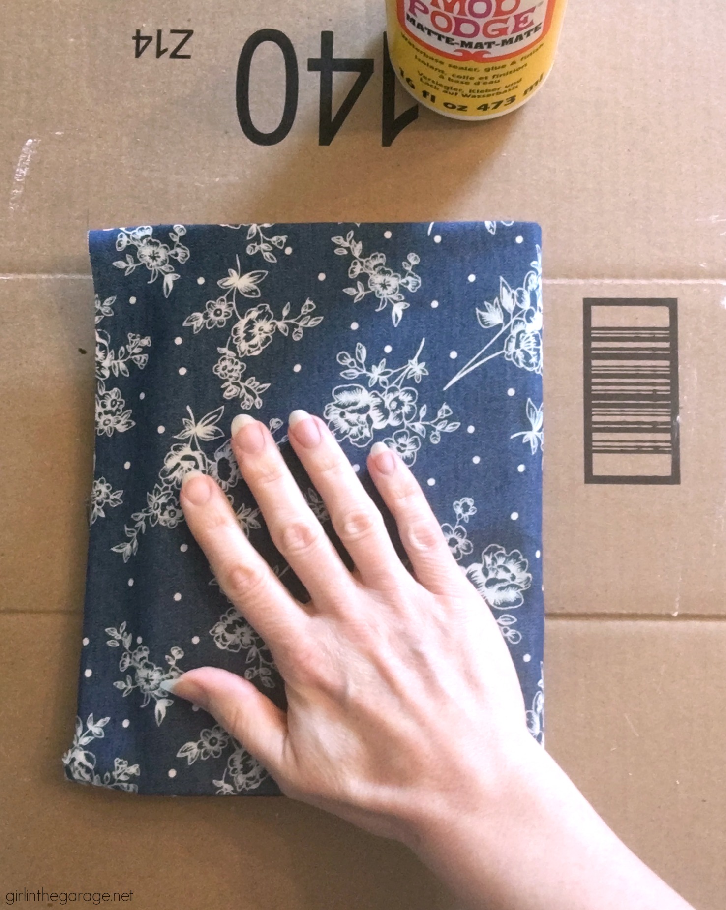 How to Decoupage Fabric onto Books - Girl in the Garage®