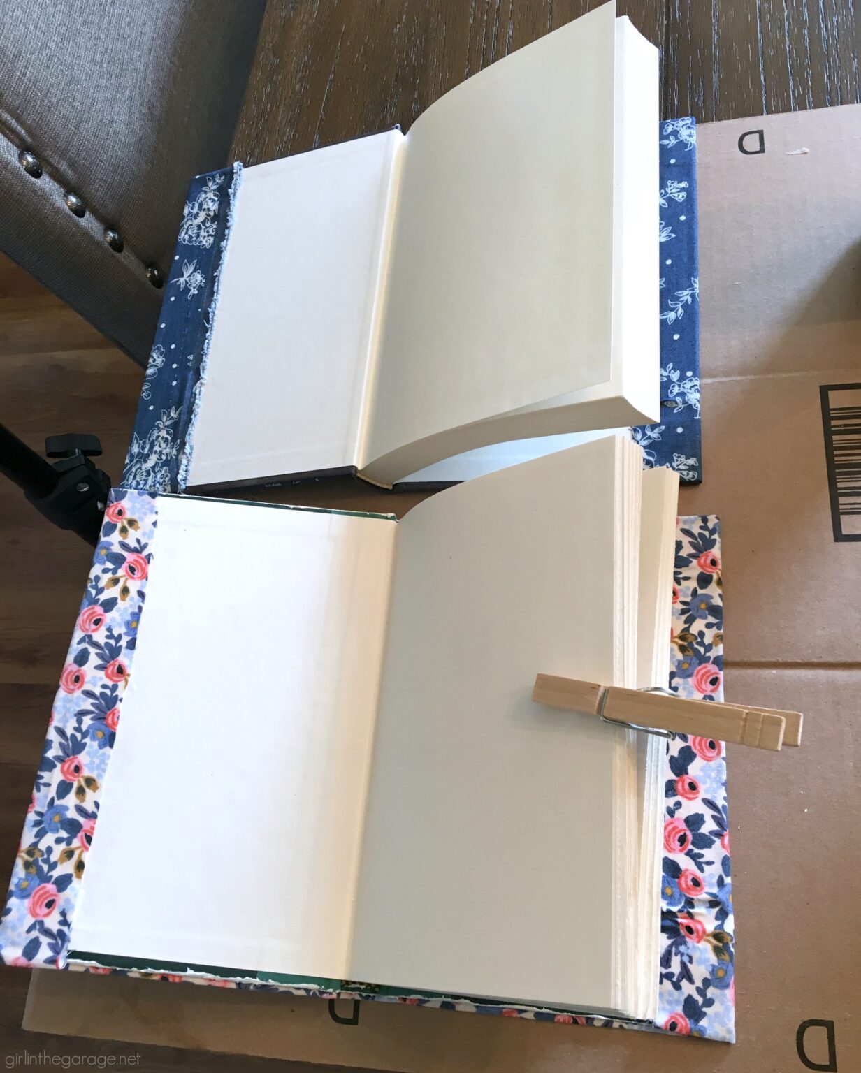 How to Decoupage Fabric onto Books - Girl in the Garage®