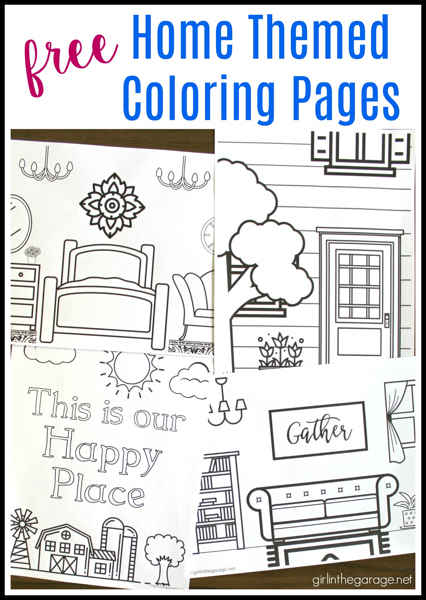 Printable House Coloring Pages - Girl in the Garage®