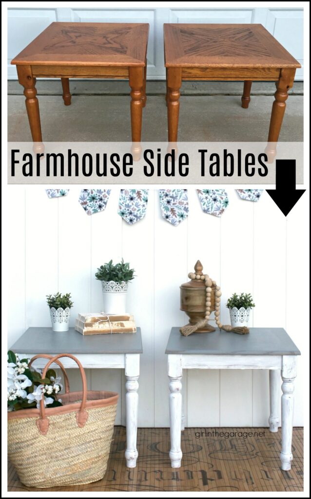 Farmhouse Stained and Painted Side Tables - Girl in the Garage®