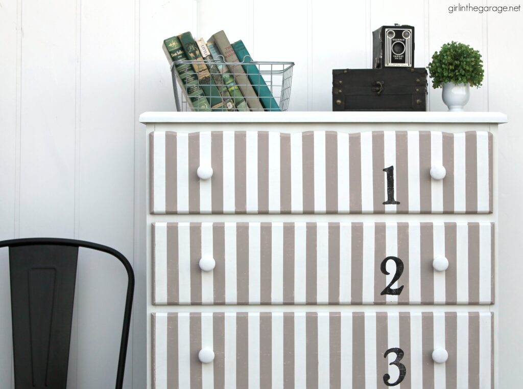 How to Paint Stripes on a Dresser - Girl in the Garage®