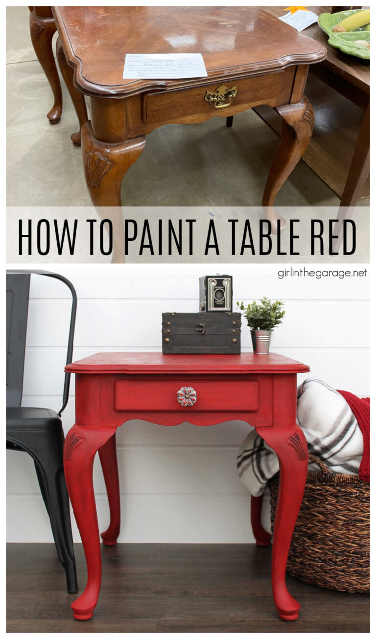 Bold Red Painted Table - Girl in the Garage®