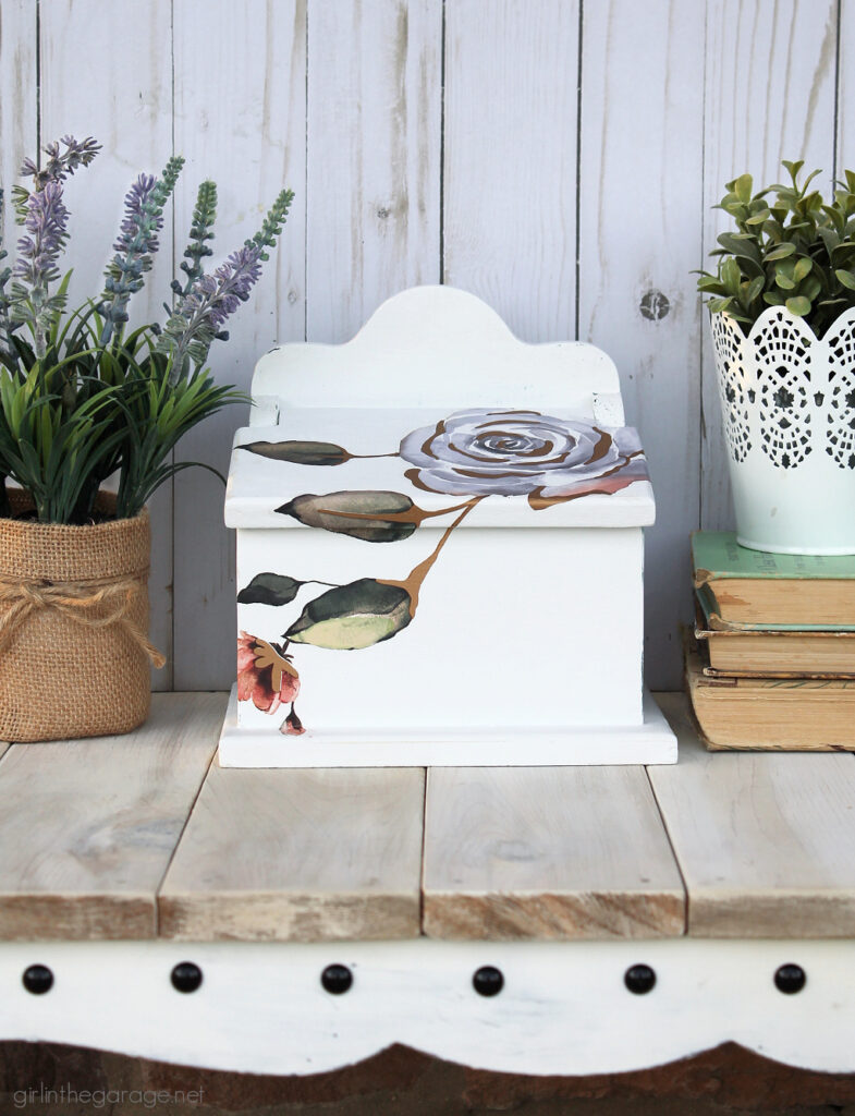 Painted Recipe Box with Flowers - Girl in the Garage®