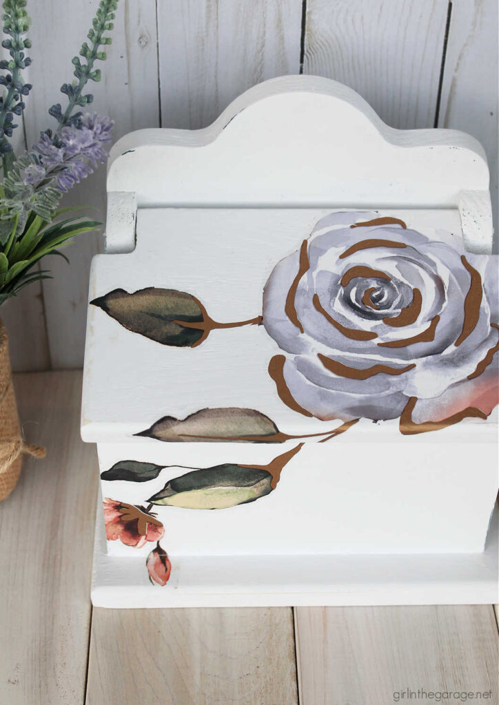 Painted Recipe Box with Flowers - Girl in the Garage®