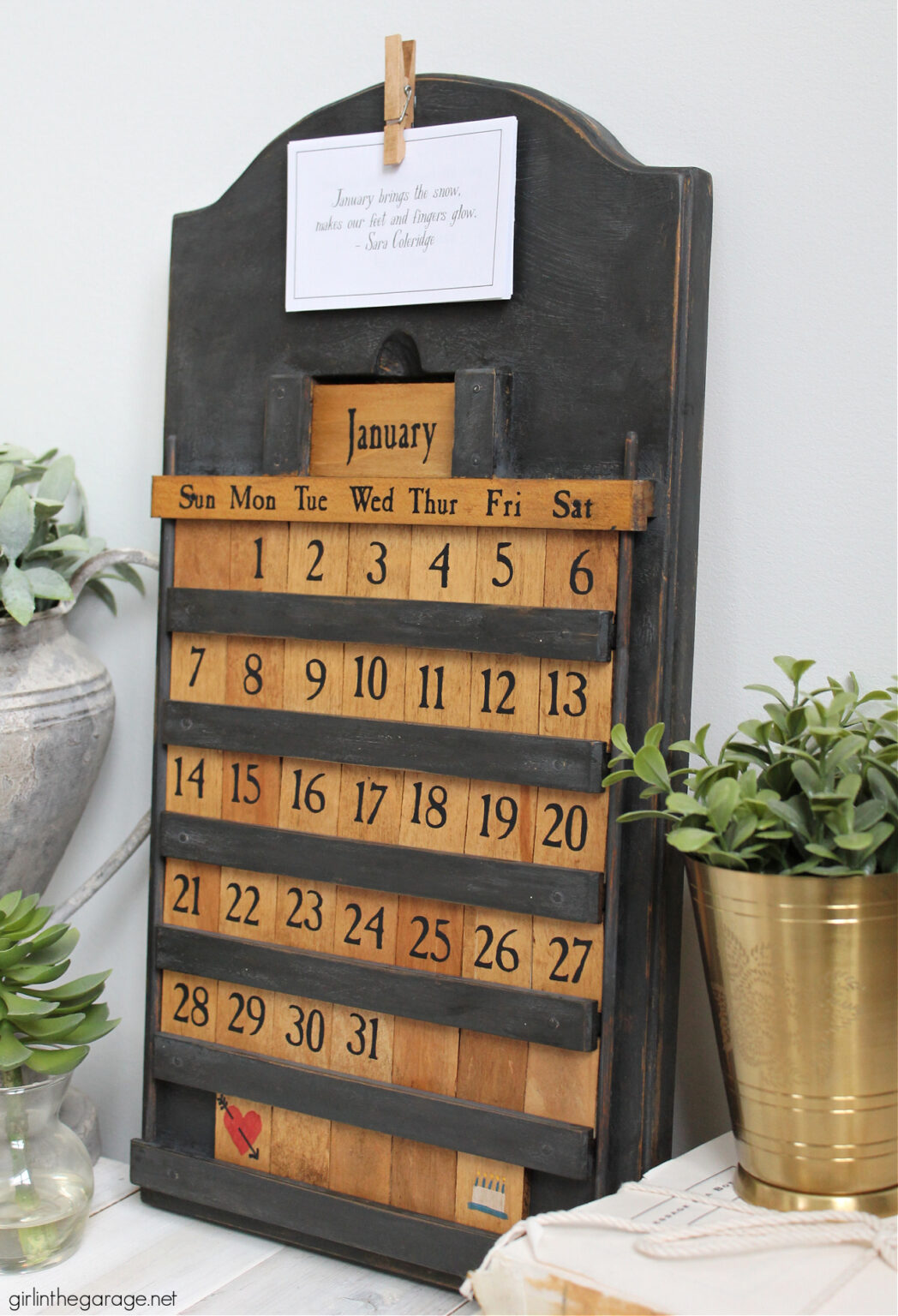How to Refresh an Old Wooden Perpetual Calendar - Girl in the Garage®