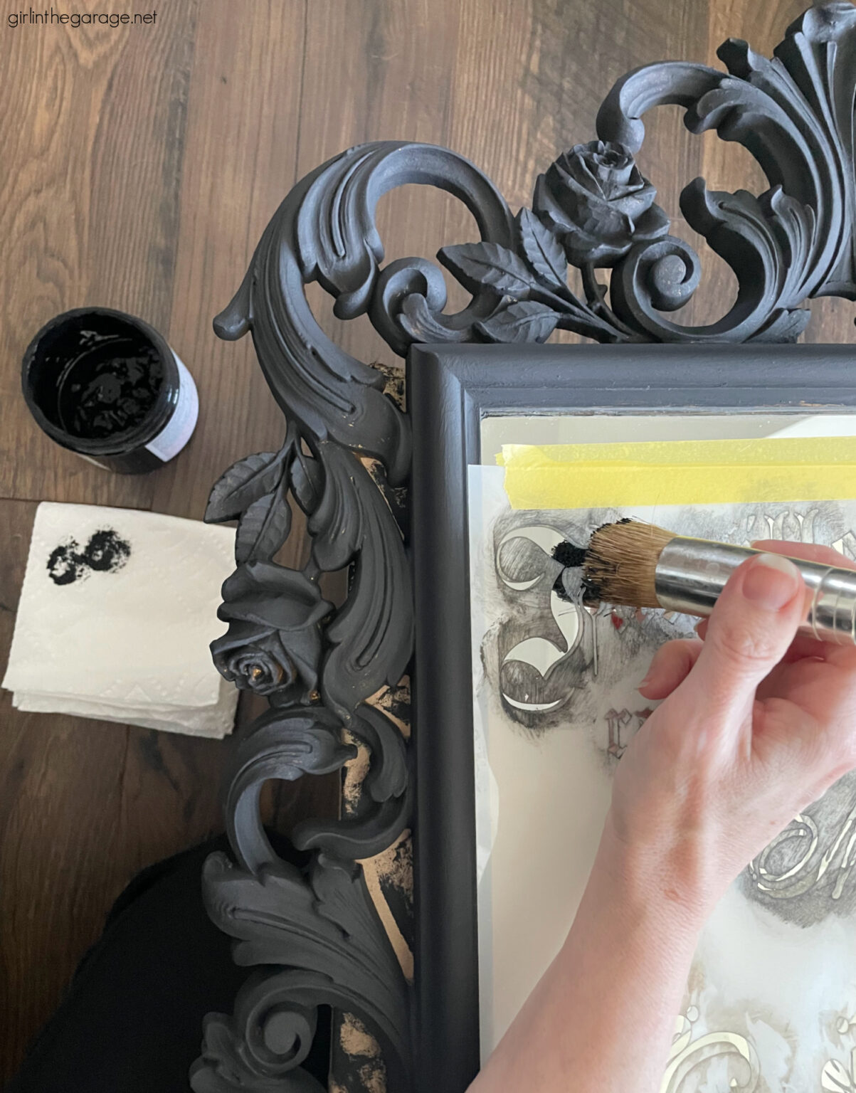 How to Paint and Stencil a Mirror for Custom Home Decor - Girl in the ...