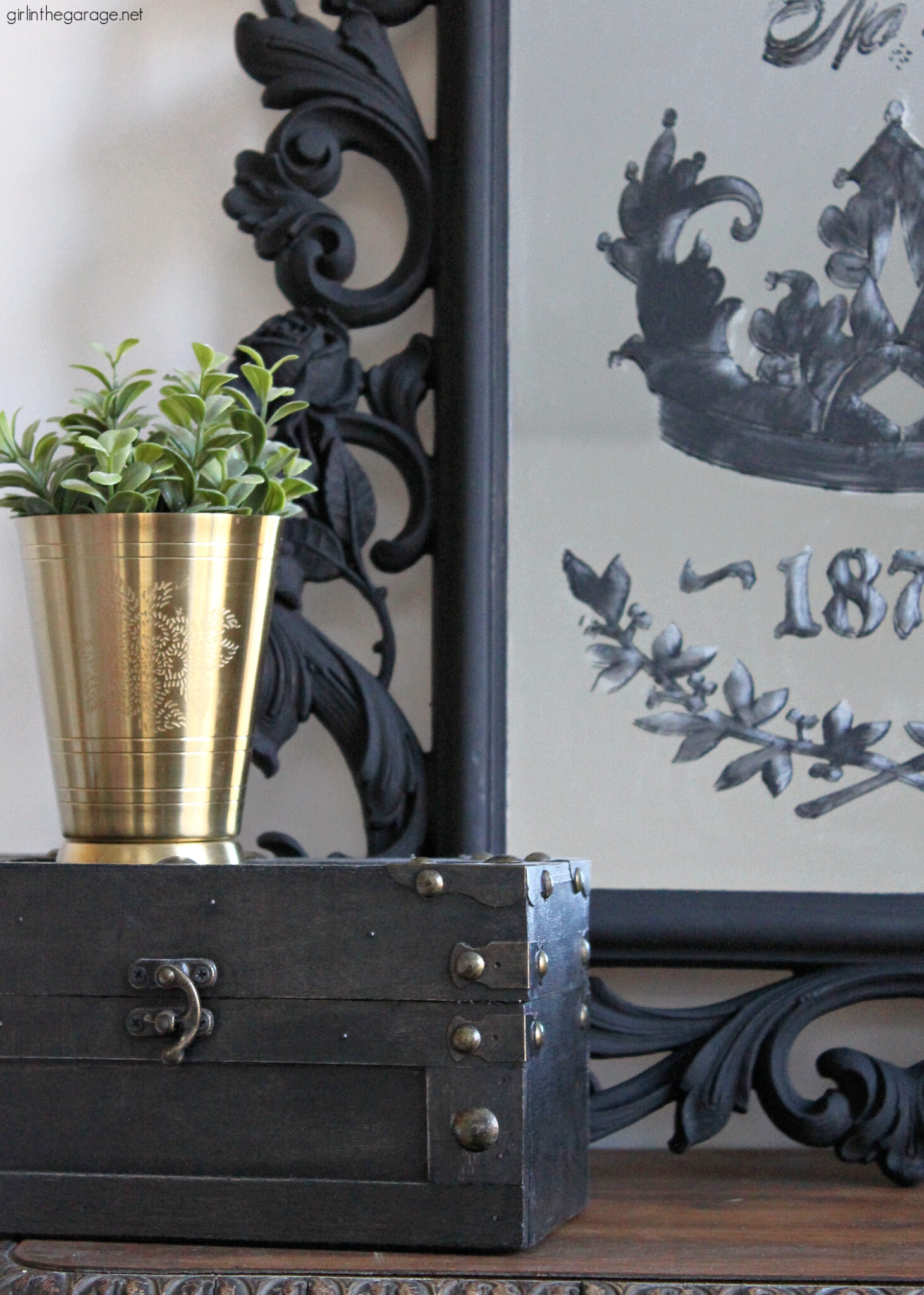 How to Paint and Stencil a Mirror for Custom Home Decor - Girl in the ...