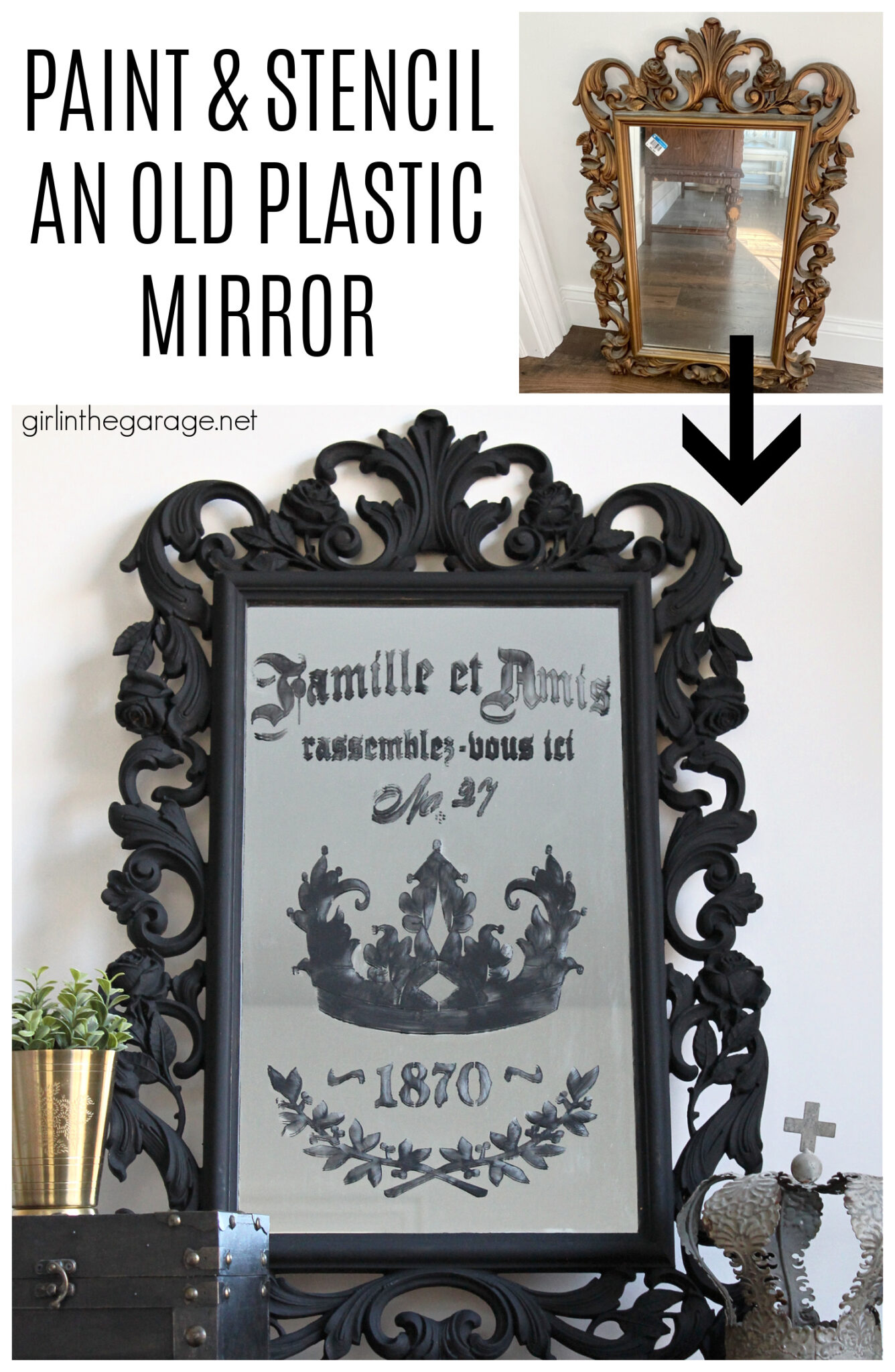 How to Paint and Stencil a Mirror for Custom Home Decor - Girl in the ...