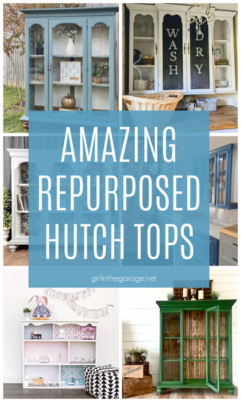 Best DIY Ideas to Repurpose an Old Hutch Top - Girl in the Garage®