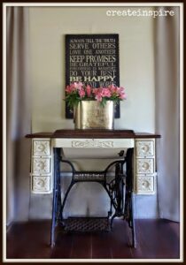 DIY Ideas to Repurpose Old Sewing Machine Tables and Cabinets - Girl in ...