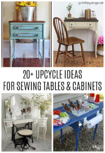 DIY Ideas to Repurpose Old Sewing Machine Tables and Cabinets - Girl in ...